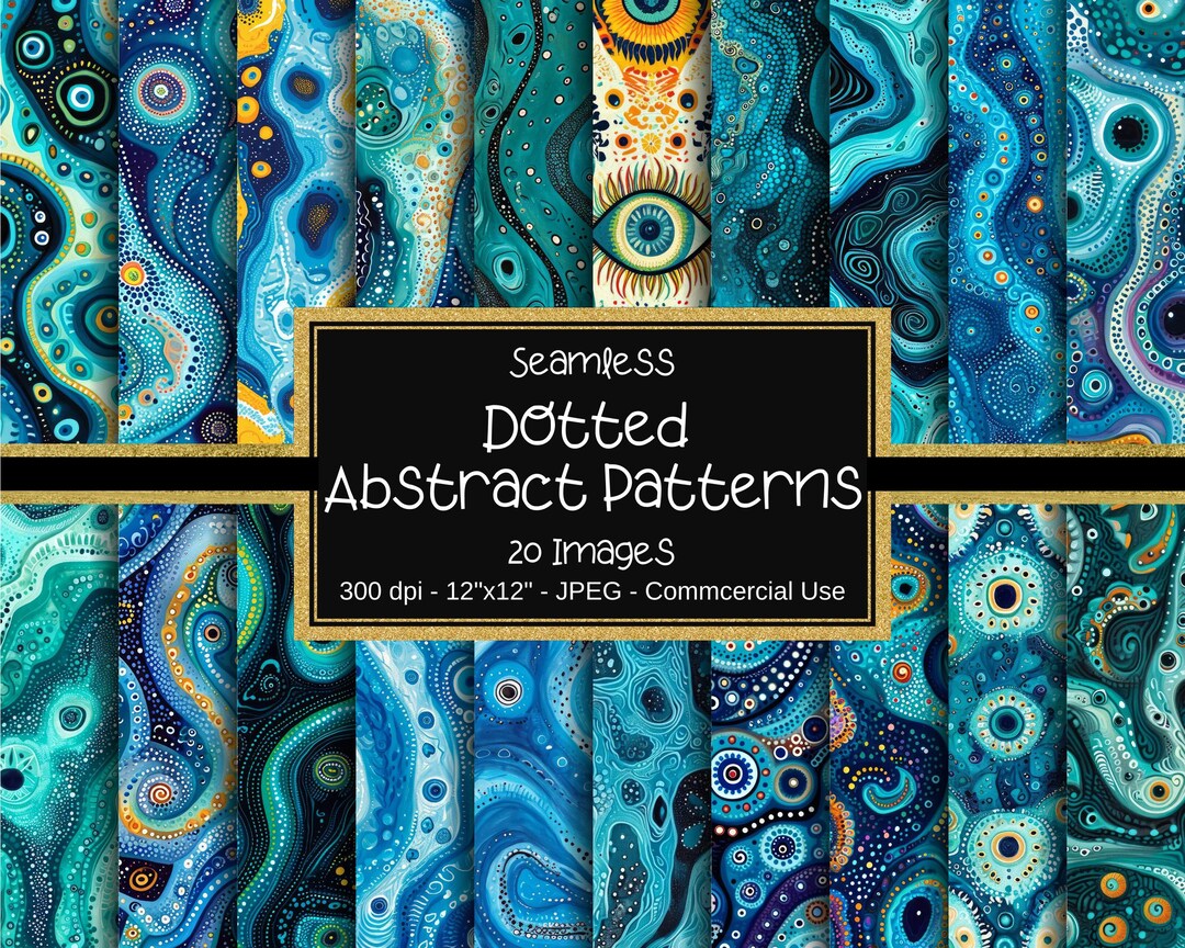 Dotted Abstract Art Seamless Digital Paper, Seamless Dot Pattern, 12 ...