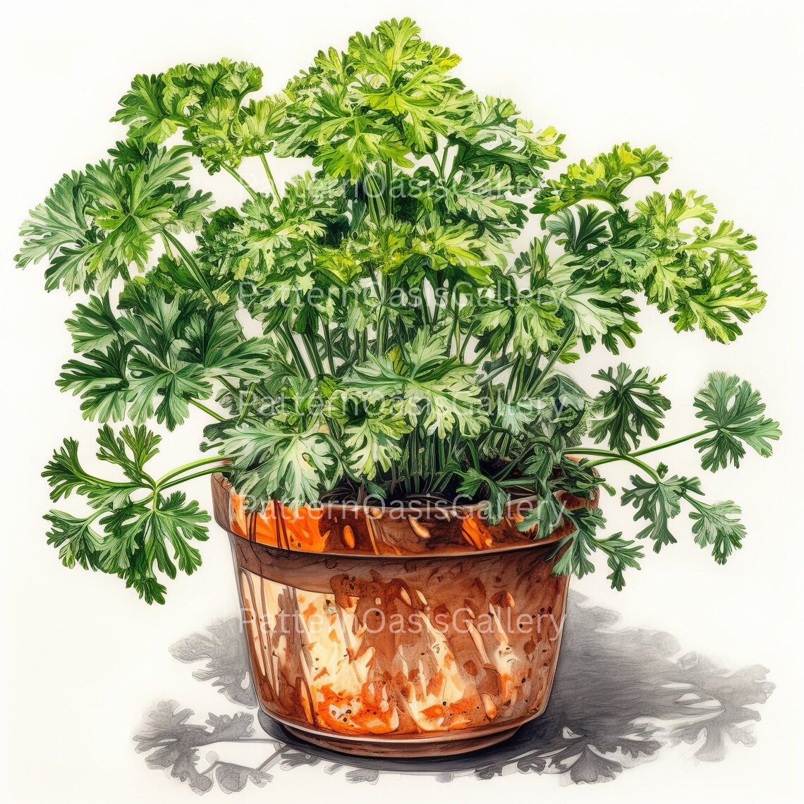 20 Parsley in Pots Clipart, Herbs Clipart, Parsley Images, Printable ...