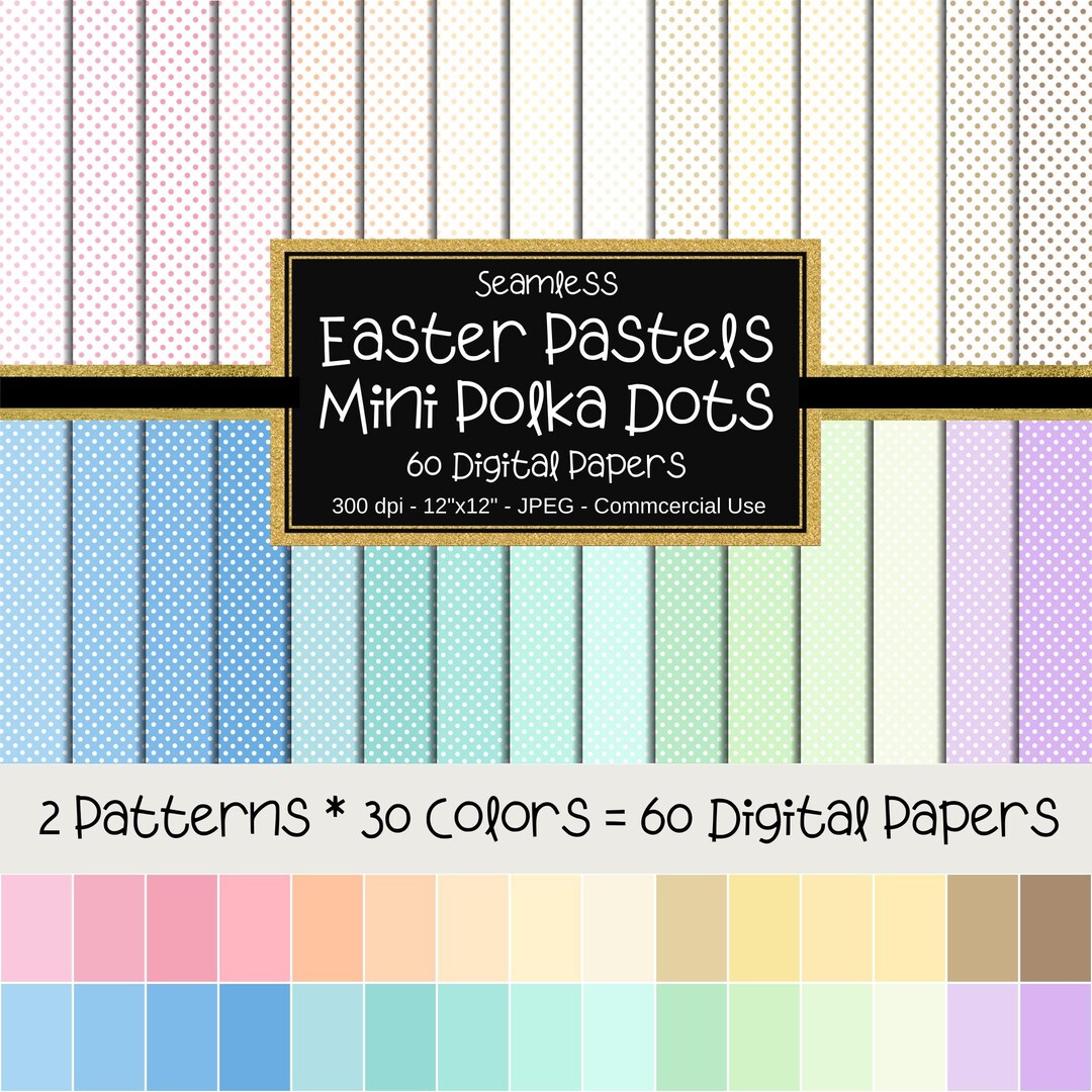 Mini Polka Dots Pattern Seamless Digital Paper, Easter Pastel Colors ...