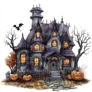 20 Halloween House Clipart, Halloween Pumpkin Clip Art, Halloween ...