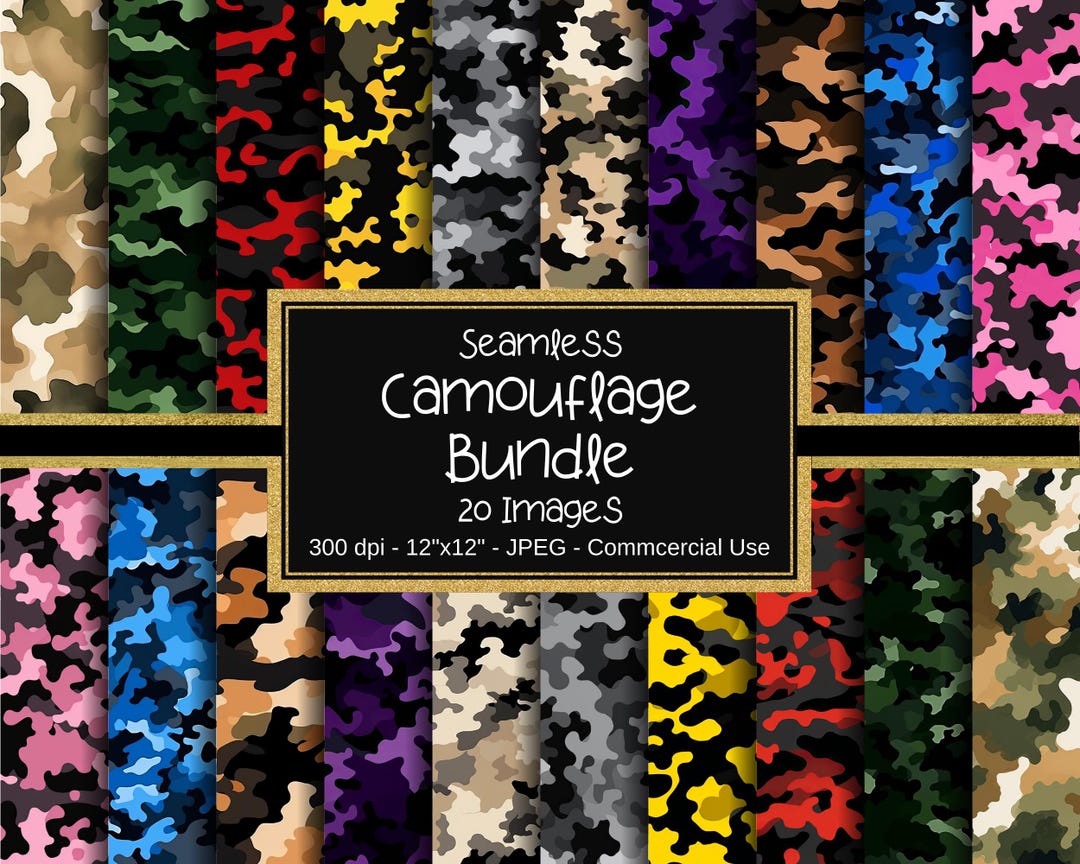Seamless Camouflage Digital Paper, Military Scrapbook Texture (digital ...