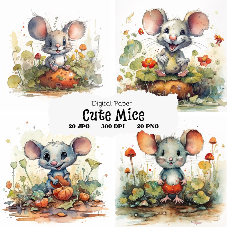 20 Cute Mice Clipart, Mouse Clipart, Cute Mice Images, 20 Mouse Designs ...