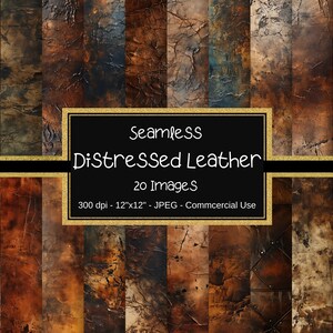 Distressed Leather Digital Papers, Seamless Texture, Used Leather ...