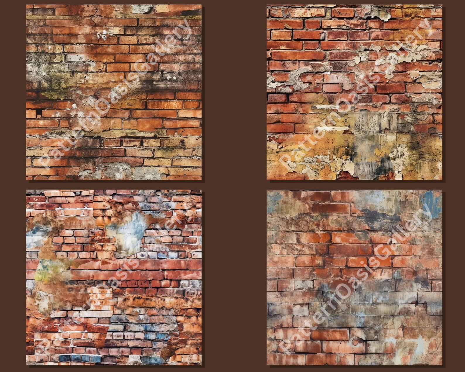 Aged Brick Wall Background, Digital Paper, Distressed Textures, Old ...