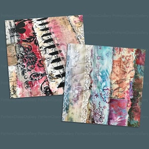 Boho Junk Journal Paper, Hippie Scrapbook Paper, Distressed Bohemian ...