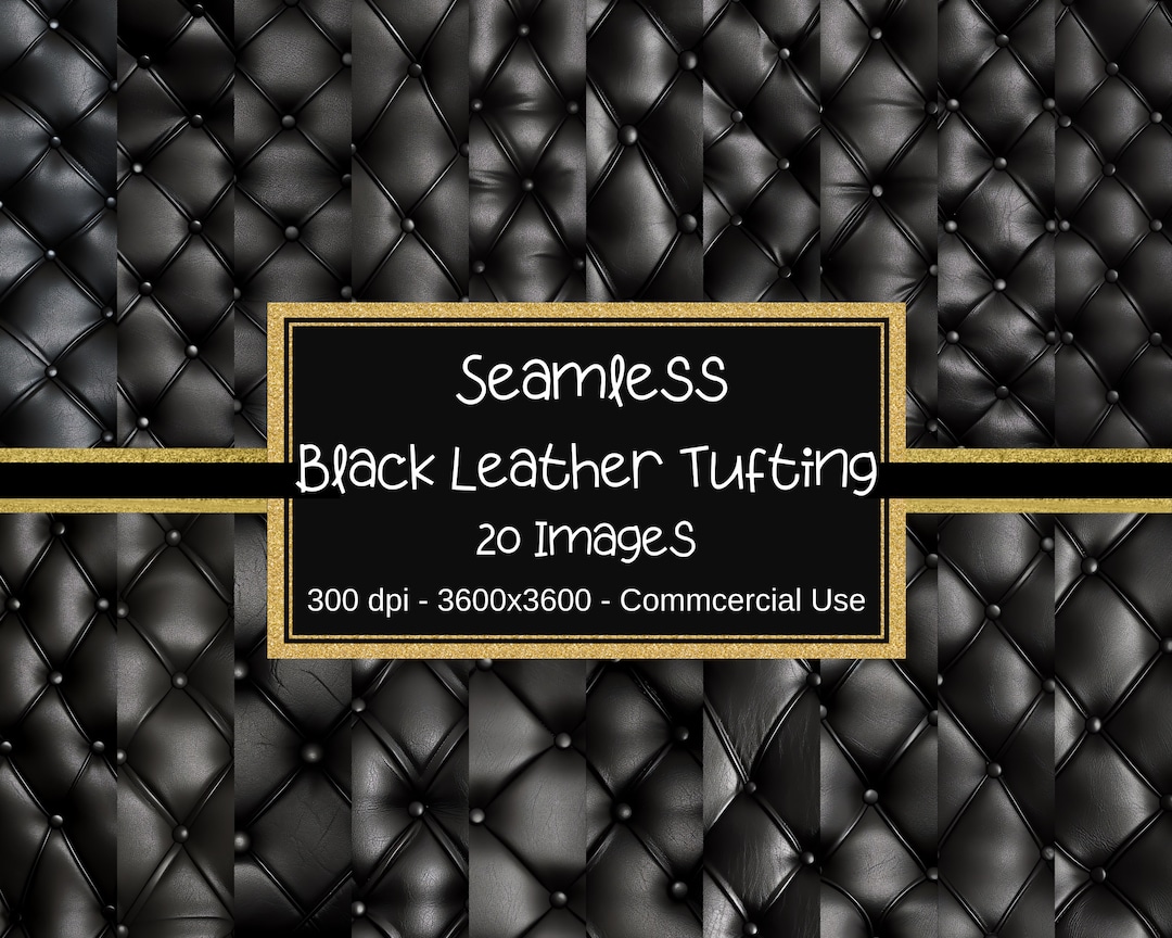 Leather Tufting Digital Paper, Shades of Black, Tufted Digital Paper ...