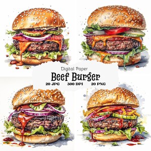 20 Hamburger Clipart, Burger Clipart, Fast Food Clipart, Food Clipart ...