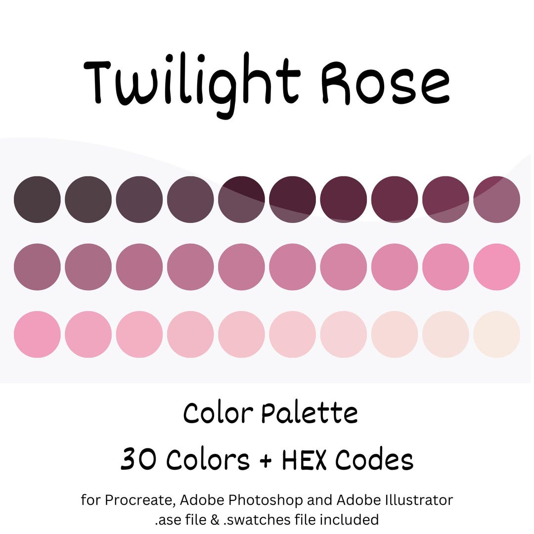 Twilight Rose Digital Color Palette, iPad Procreate, Adobe Photoshop ...