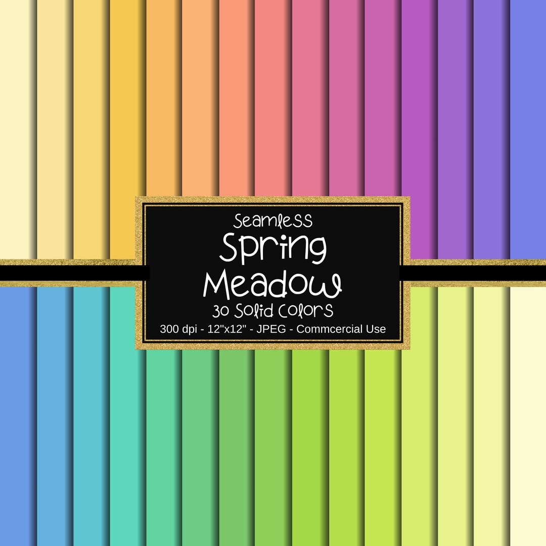 Spring Meadow Solid Color Digital Paper Pack, Solid Background, Base ...