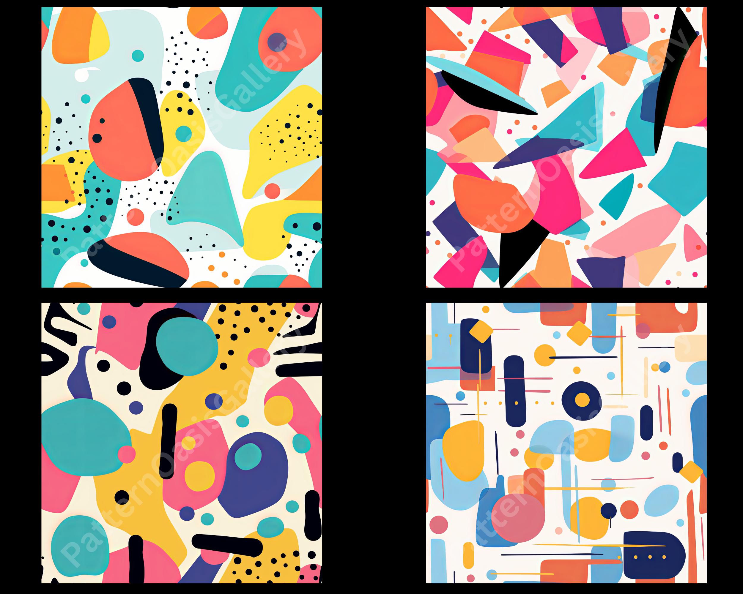 Abstract Shapes Seamless Digital Paper, Geometric Shapes Seamless ...