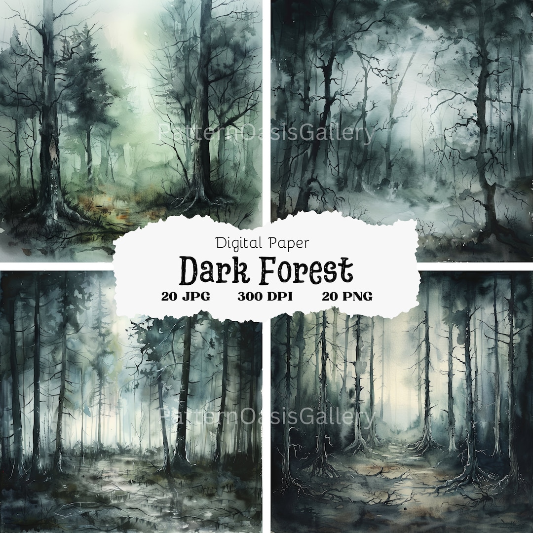 20 Dark Forest Clip Art, Haunted Forest Images, Mysterious Forest Clipart, Printable Clipart ...