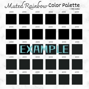 Muted Rainbow Digital Color Palette, iPad Procreate, Adobe Photoshop ...