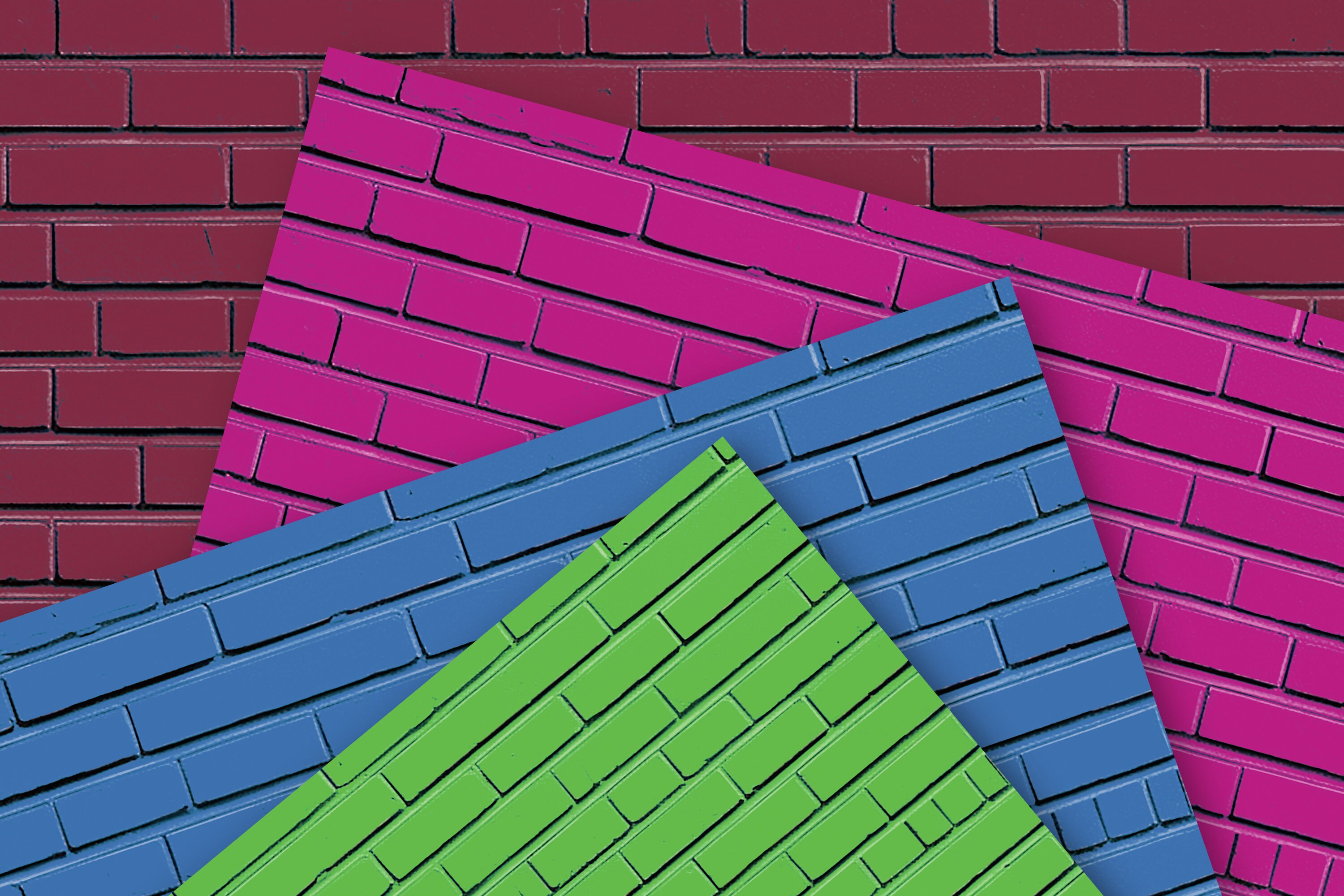 100 Bricks Digital Papers, Commercial, Brick Pattern Digital Papers ...