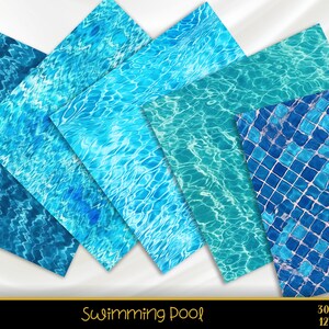 Swimming Pool Seamless Digital Paper, 20 Designs, 12"x12", Scrapbooking ...