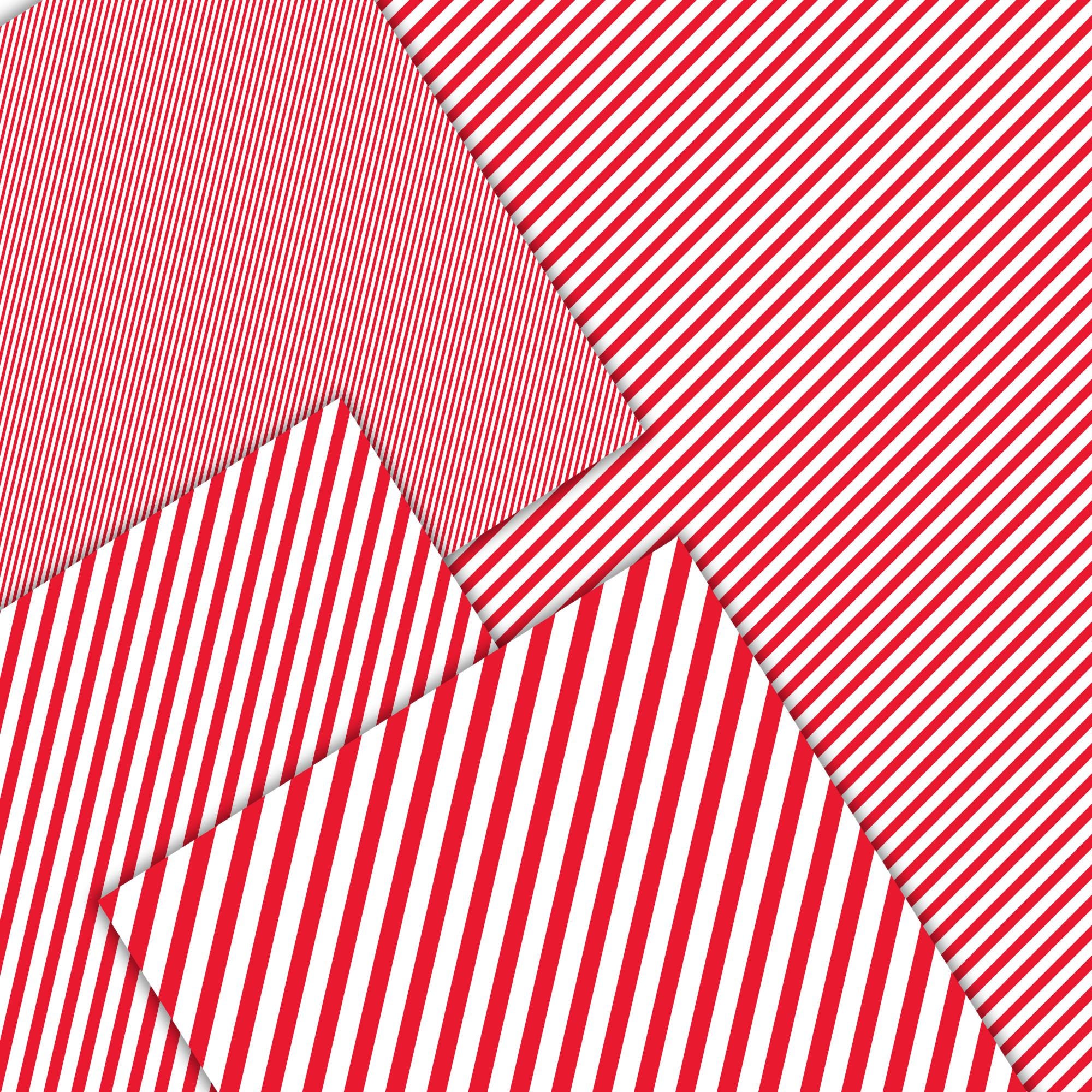 Red & White Seamless Striped Digital Paper, Striped Paper, 16 Stripes ...
