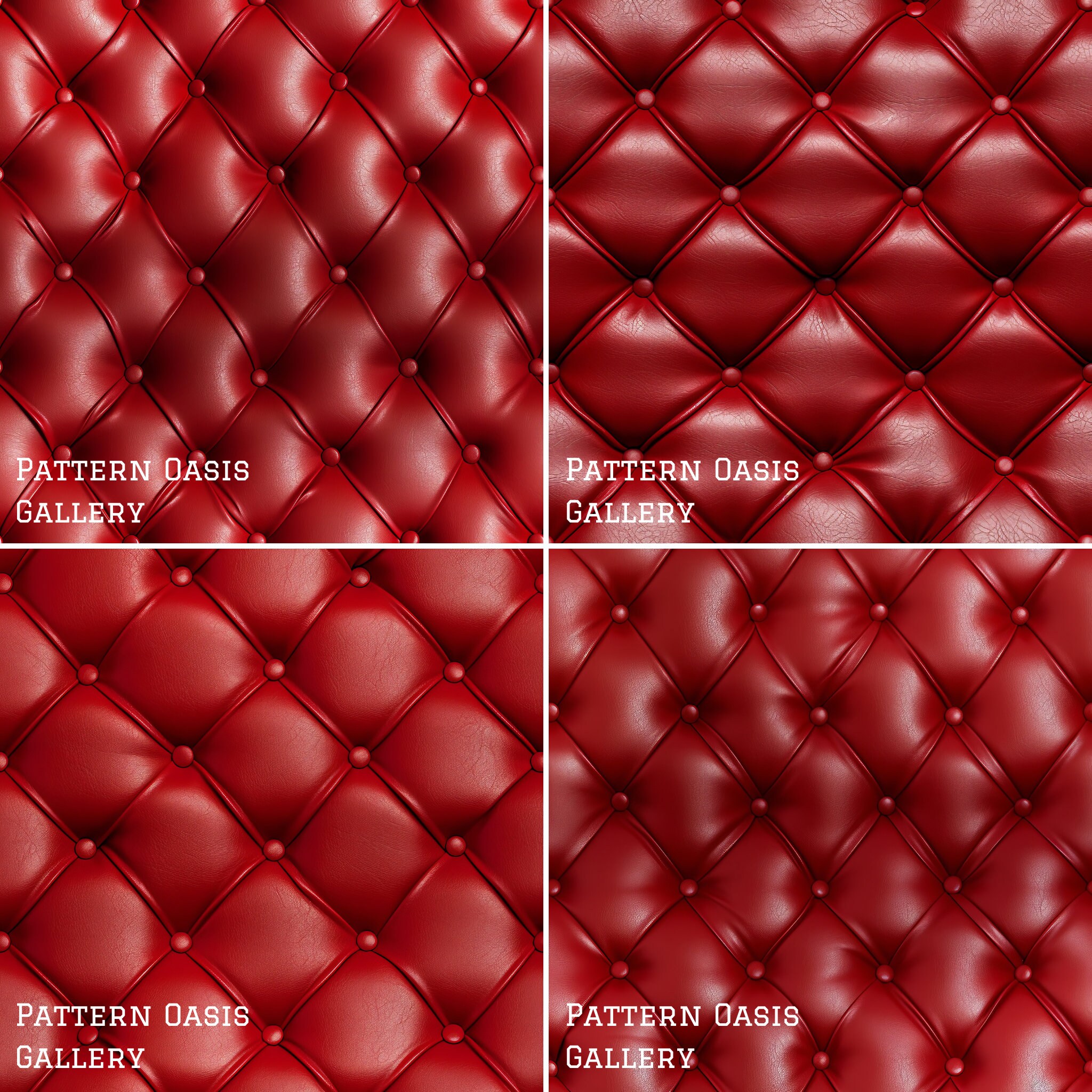 Leather Tufting Digital Paper, Shades of Red, Tufted Digital Paper ...