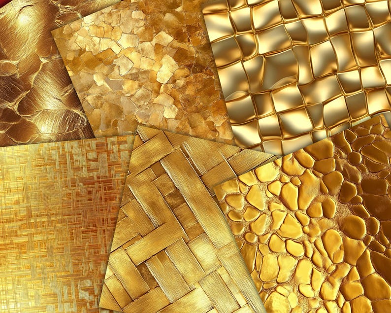 Gold Textures Seamless Digital Paper, Abstract Golden Patterns, Gold ...