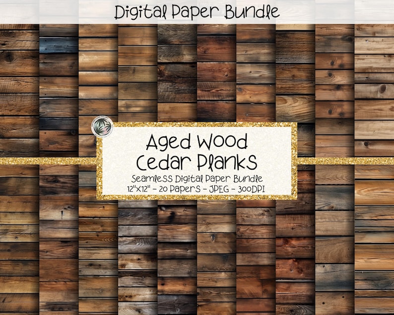 Aged Cedar Wood Planks, Wooden Digital Paper, Distressed Textures ...