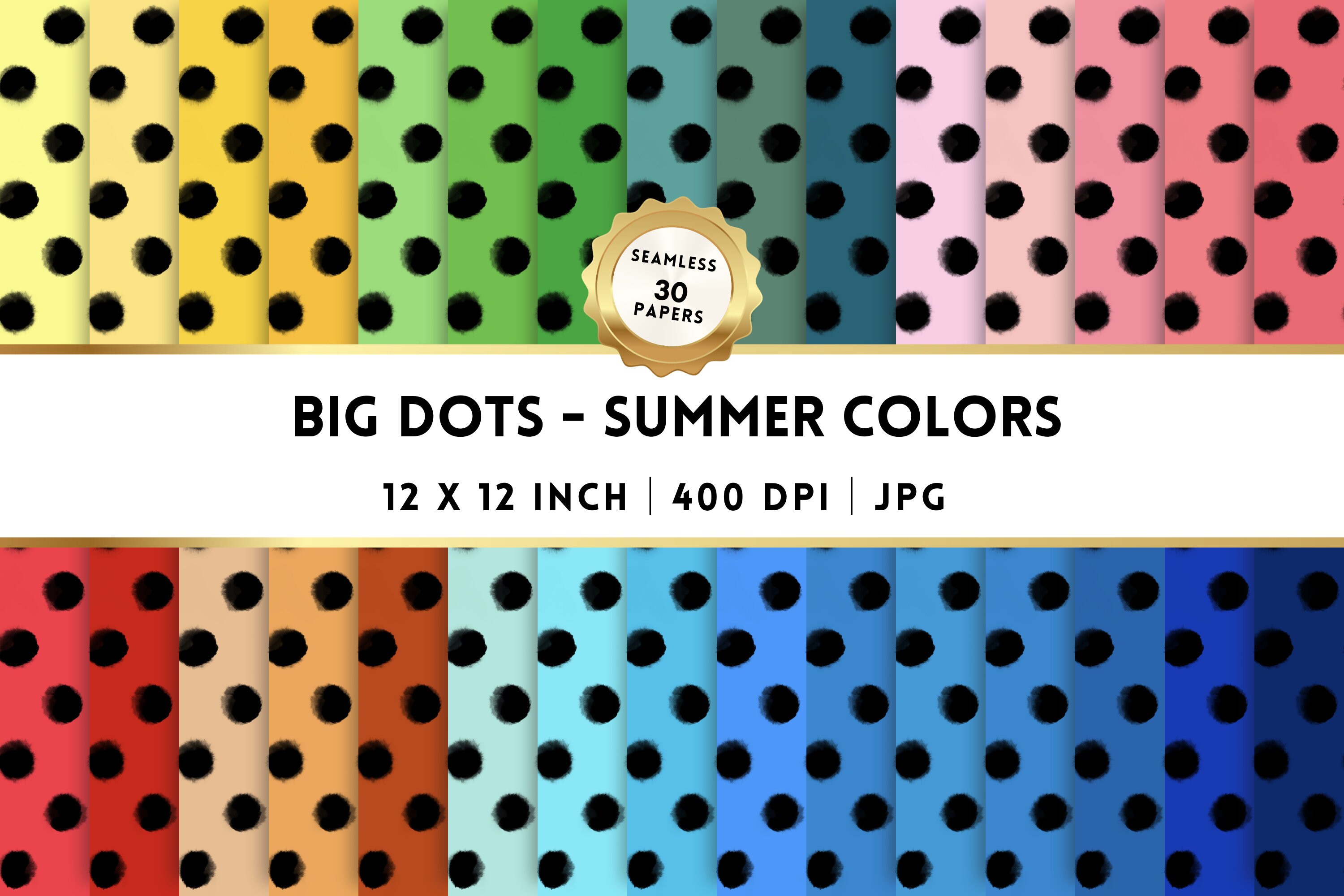 30 Big Dots Summer Colors, Instant Download, Vibrant Colors ...