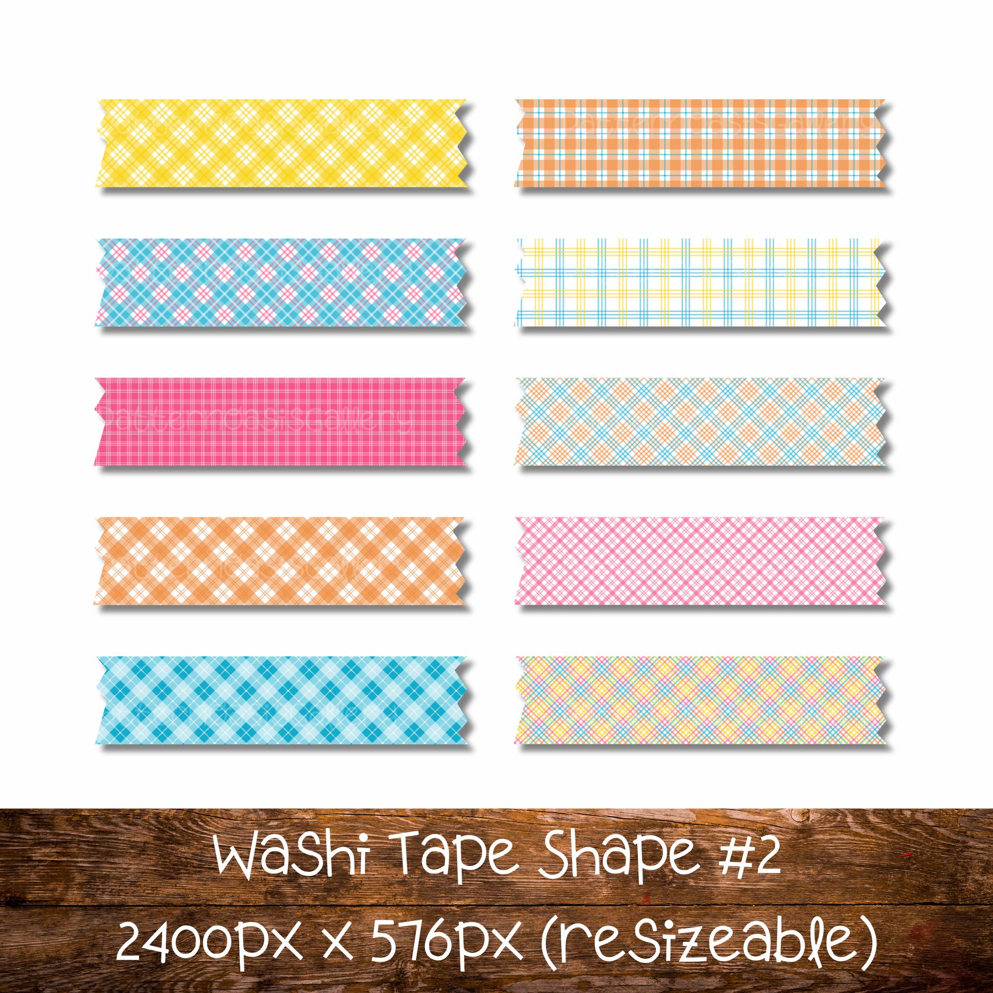 Digital Washi Tape Clipart, Spring Plaid, Washi Tape for Digital ...