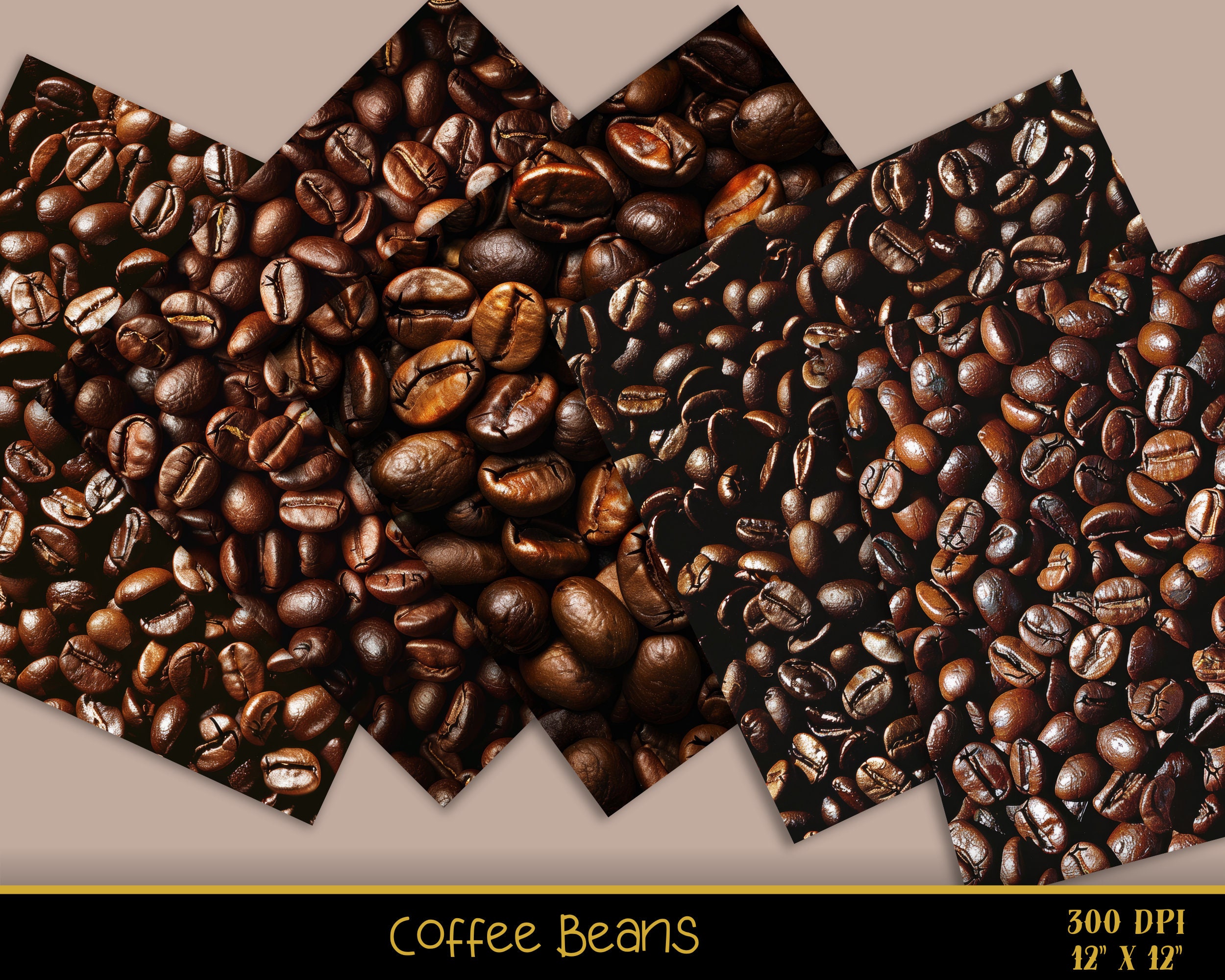 Coffee Beans Seamless Digital Paper, Coffee Beans Pattern, Coffee ...