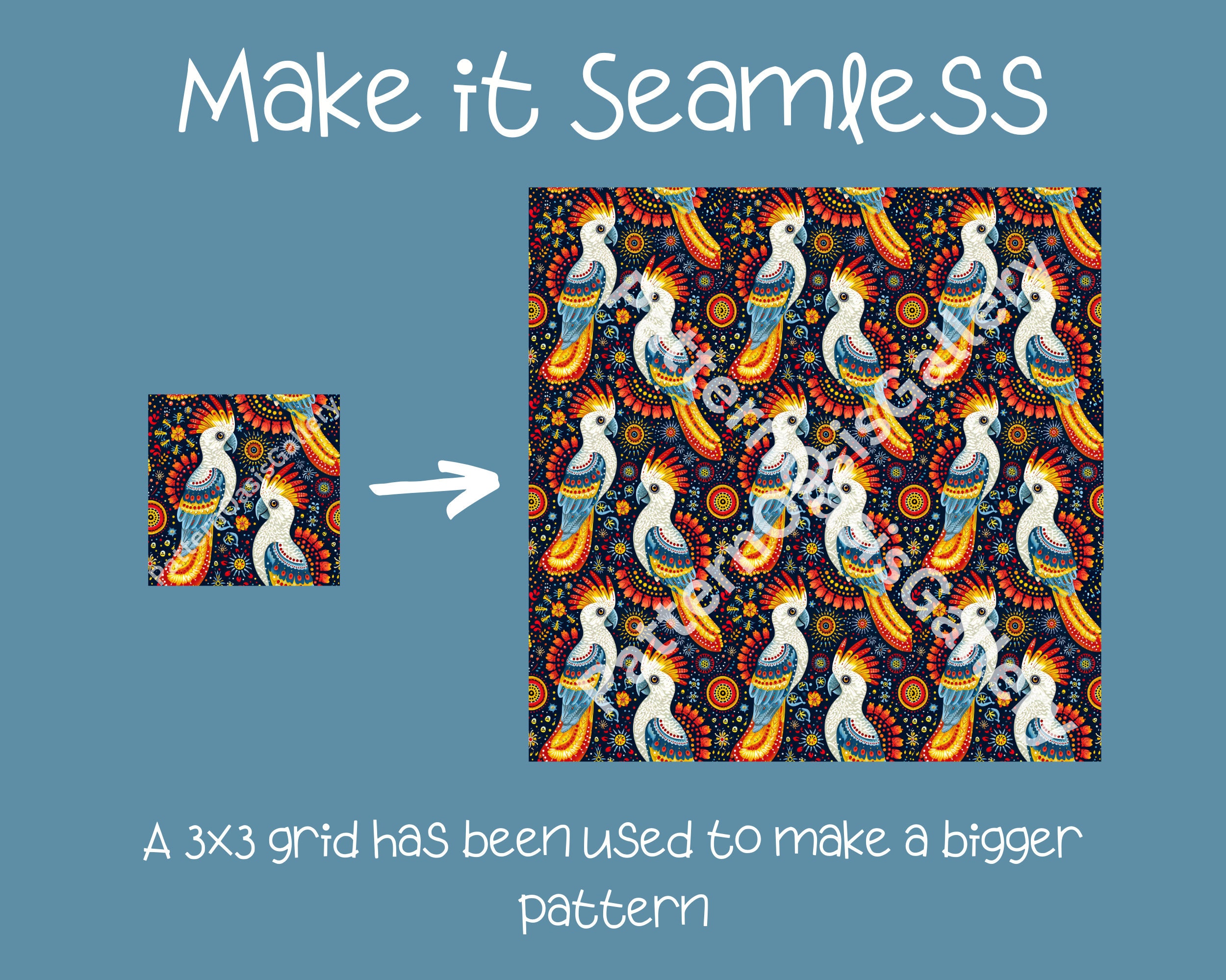 Aboriginal Art Cockatoo Digital Paper, Seamless Bird Pattern, Tribal ...