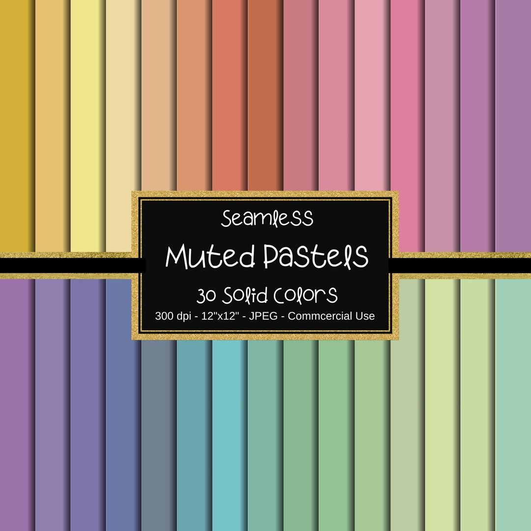 Muted Pastels Solid Color Digital Paper Pack, Solid Background, Base ...