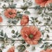 Red Poppies on Wood SEAMLESS Digital Paper, Red Florals, Printable ...