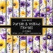 Purple and Yellow Floral Seamless Patterns, Purple and Yellow Digital ...