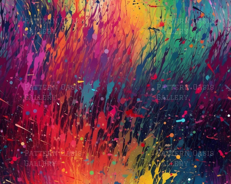 Rainbow Drip Seamless Digital Paper, Rainbow Splatter Patterns ...