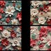 3D Christmas Flowers Seamless Digital Papers, 3D Floral Seamless ...