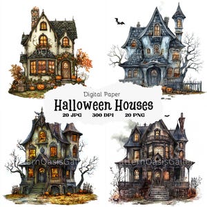 20 Halloween House Clipart, Halloween Pumpkin Clip Art, Halloween ...