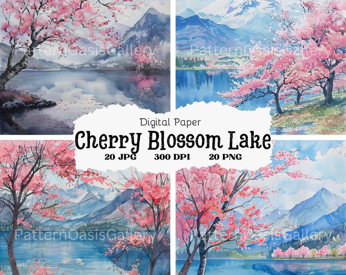 10 Japanese Cherry Blossom Tree Watercolor Clipart (sakura) - 10 High ...