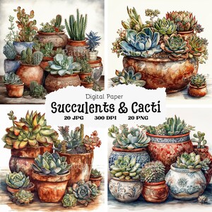 20 Designs of Succulents and Cacti Clipart, Watercolor Cactus, Cactus ...