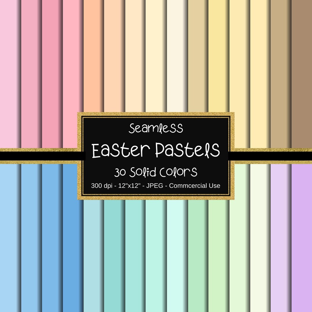 Easter Pastels Digital Paper Pack, Base Digital Paper, Printable Solid ...