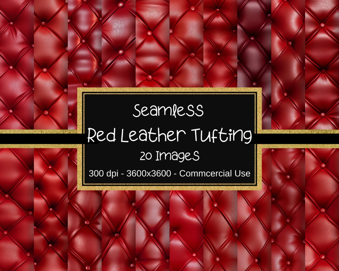 Leather Tufting Digital Paper, Shades of Red, Tufted Digital Paper ...