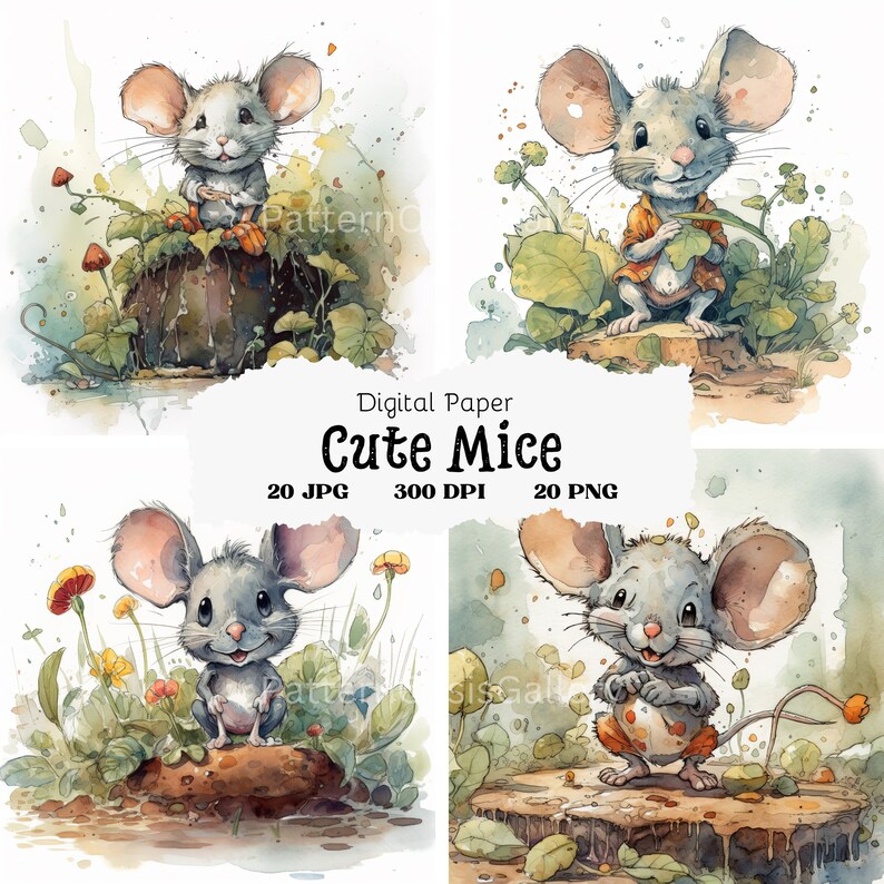 20 Cute Mice Clipart, Mouse Clipart, Cute Mice Images, 20 Mouse Designs ...