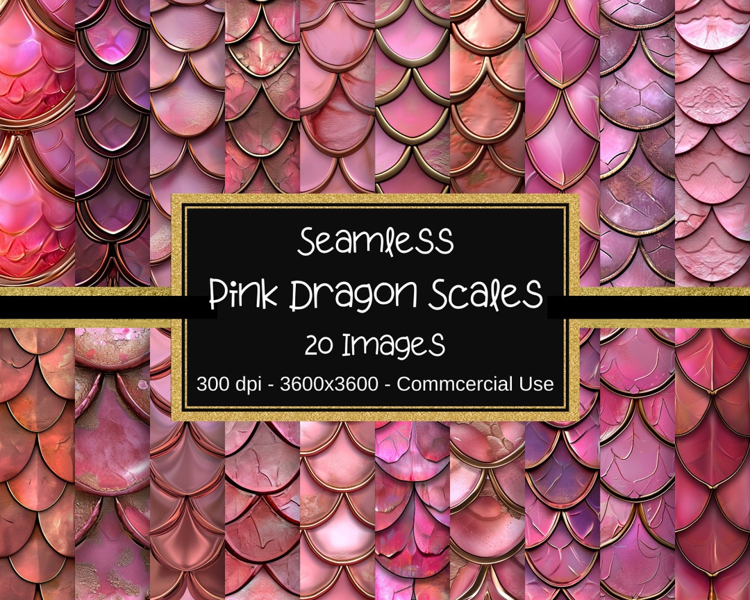 Dragon Scales Seamless Digital Paper, Pink Bronze Dragon Scales, Dragon ...