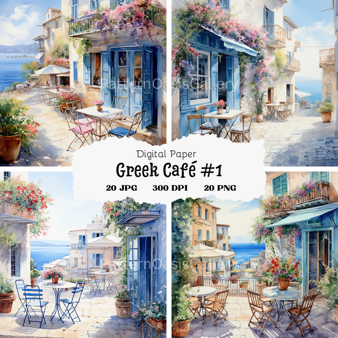 20 Greek Cafes Images, Greek Café Clipart, Greek Restaurant, Greek ...