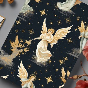Angels and Stars Vintage Digital Paper Pack Set of 20, Instant Download ...