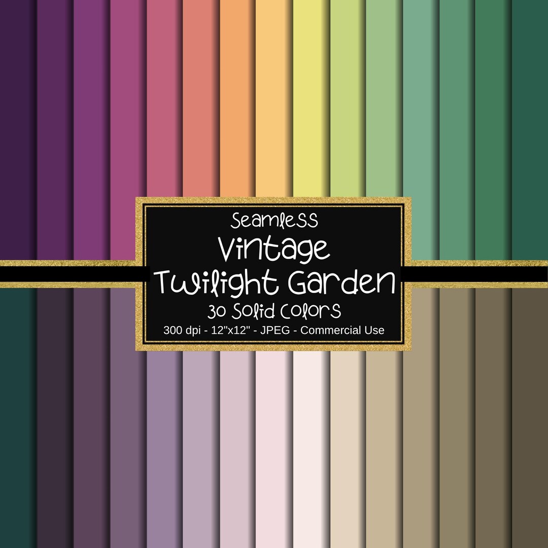 Vintage Twilight Garden Digital Paper Pack, Base Digital Paper ...