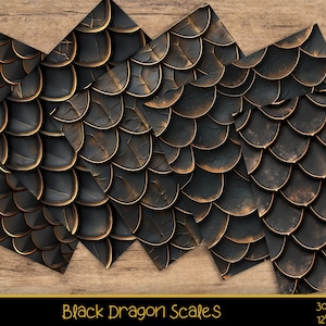 Dragon Scales Seamless Digital Paper, Black Bronze Dragon Scales ...