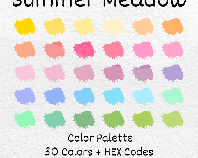 Pastel Color Palette, Hex Codes, Rgb Codes, Procreate Swatches ...