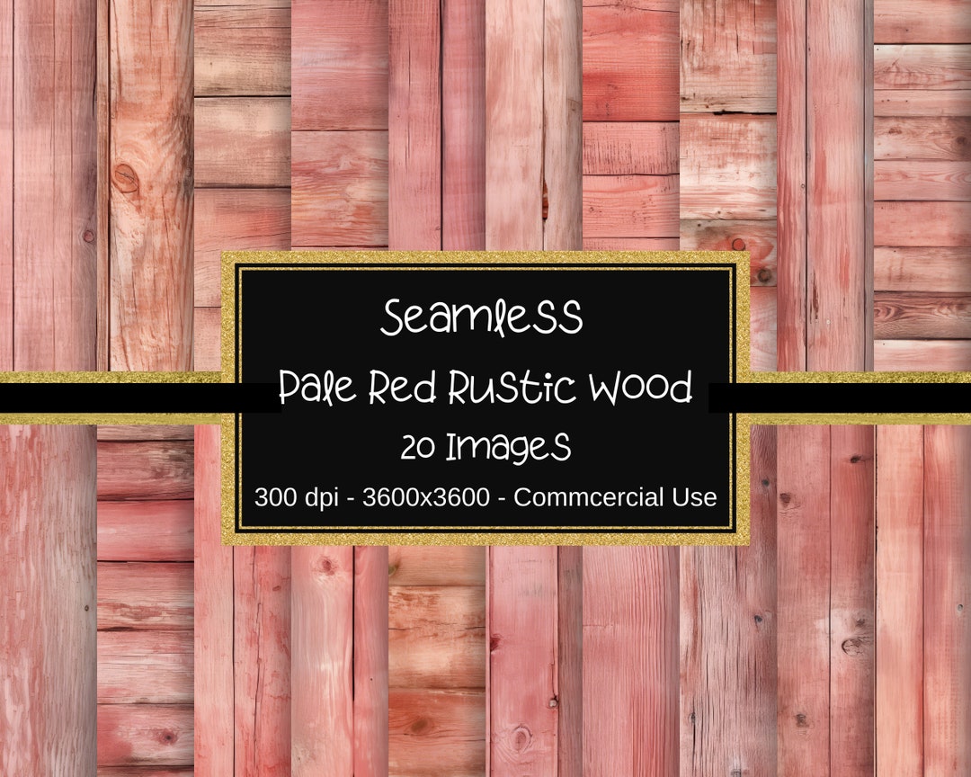 Pale Red Wood Planks Textures Digital Paper, Seamless Rustic Wood ...