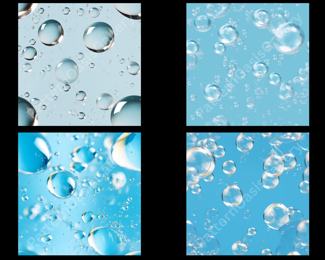 Bubbles Digital Paper Textures, Seamless Water Bubbles Texture ...