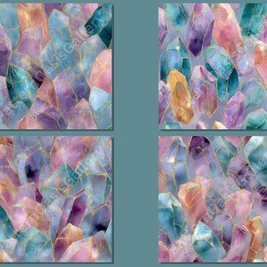 Crystal Texture SEAMLESS Digital Paper, Abstract Crystal Pattern ...