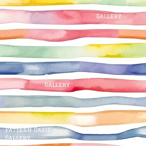 Rainbow Watercolor Horizontal Lines - Commercial Use, Colorful Stripes ...