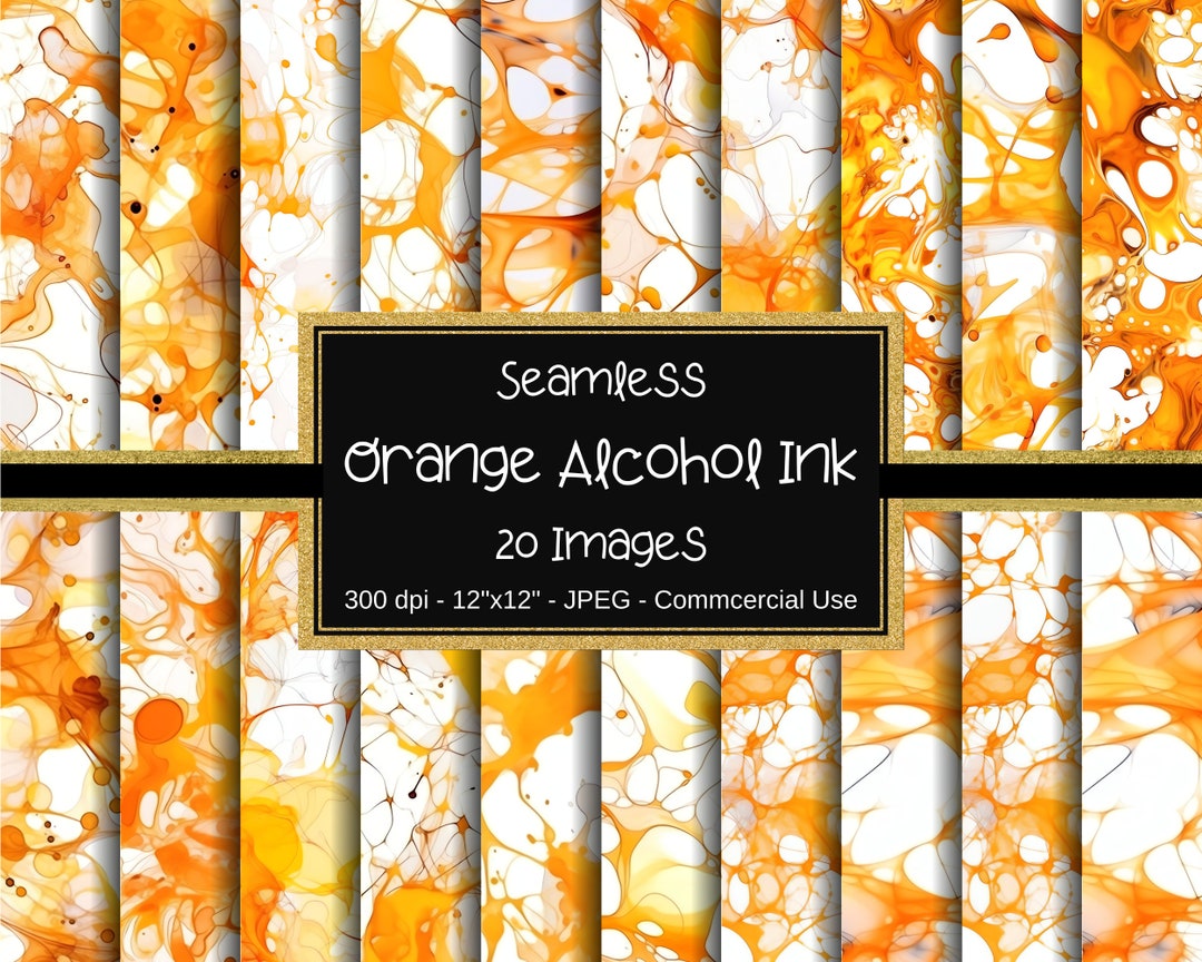 Orange Alcohol Ink Digital Paper, Seamless Abstract Patterns (digital ...