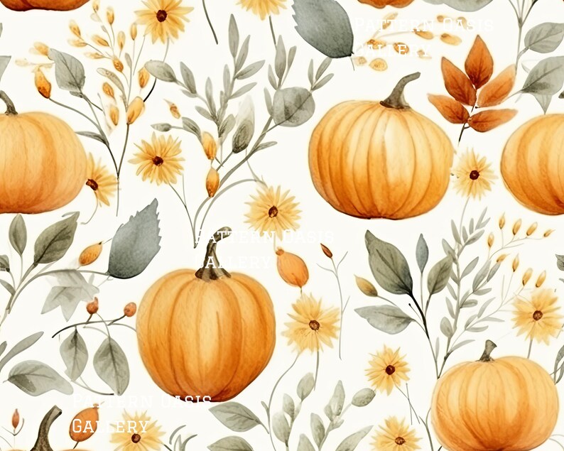 Cottagecore Pumpkins Seamless Digital Paper, Fall Patterns, 20 Designs ...