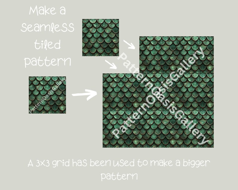 Dragon Scales Seamless Digital Paper, Dragon Scales Bundle Medley ...